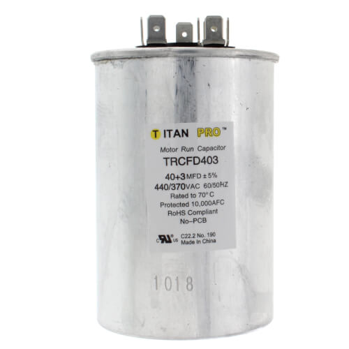 TRCFD403 - Titan Pro TRCFD403 - 40/3 MFD Round Dual Motor Run Capacitor ...