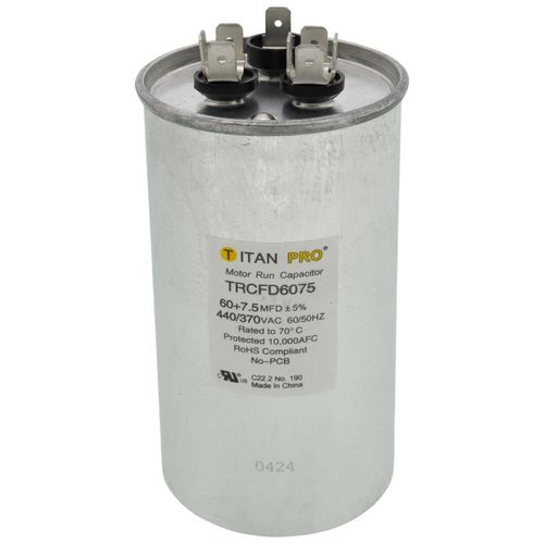 TRCFD6075 - Titan Pro TRCFD6075 - 60/7.5 MFD Round Dual Motor Run ...