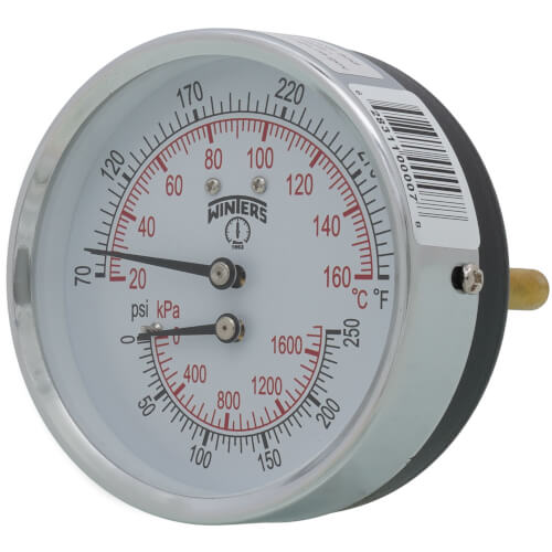 TTD398 - Winters Instruments TTD398 - 3" TTD Back Mount Dual Scale ...