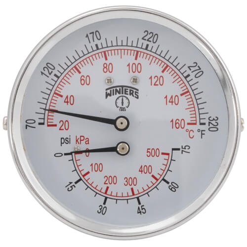 TTD402 - Winters Instruments TTD402 - 3" TTD Back Mount Dual Scale ...