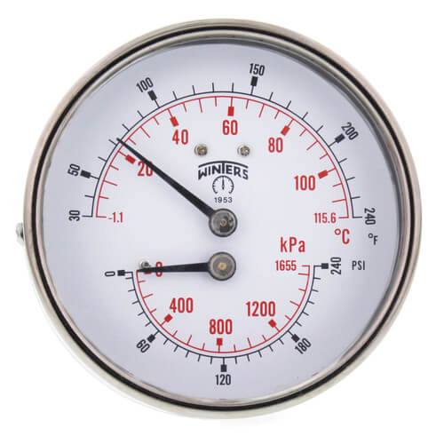 TTD405-S - Winters Instruments TTD405-S - 3" TTD Back Mount Dual Scale ...