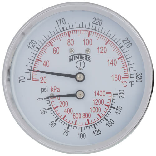 TTD407 - Winters Instruments TTD407 - 3" TTD Back Mount Dual Scale ...