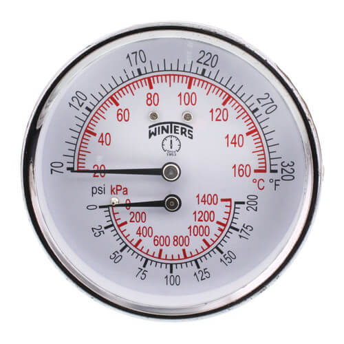 TTD407 - Winters Instruments TTD407 - 3" TTD Back Mount Dual Scale ...