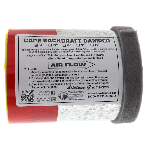TTI-CBD4 - Tamarack TTI-CBD4 - 4" Cape Backdraft Damper