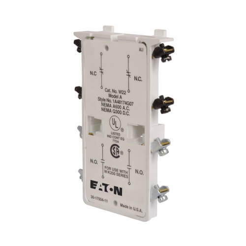 W22-AUX - Eaton W22-AUX - 2NO/NC Auxiliary Contact, Top Mount