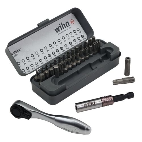 74959 - Wiha 74959 - 32-Piece GoBox Master Torx Bit Set with Mini Ratchet