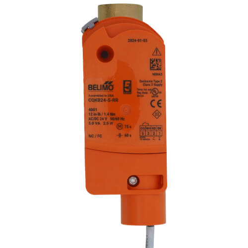 Z2075QS-K-CQKB24S-RR - Belimo Z2075QS-K-CQKB24S-RR - 3/4" ZoneTight, 2-Way Chrome Plated Brass ...