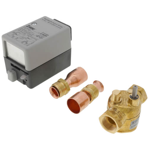 Z50F - Caleffi Z50F - Z5 3/4" Inverted Flare 2-Way Zone Valve w/ (2) 3/ ...